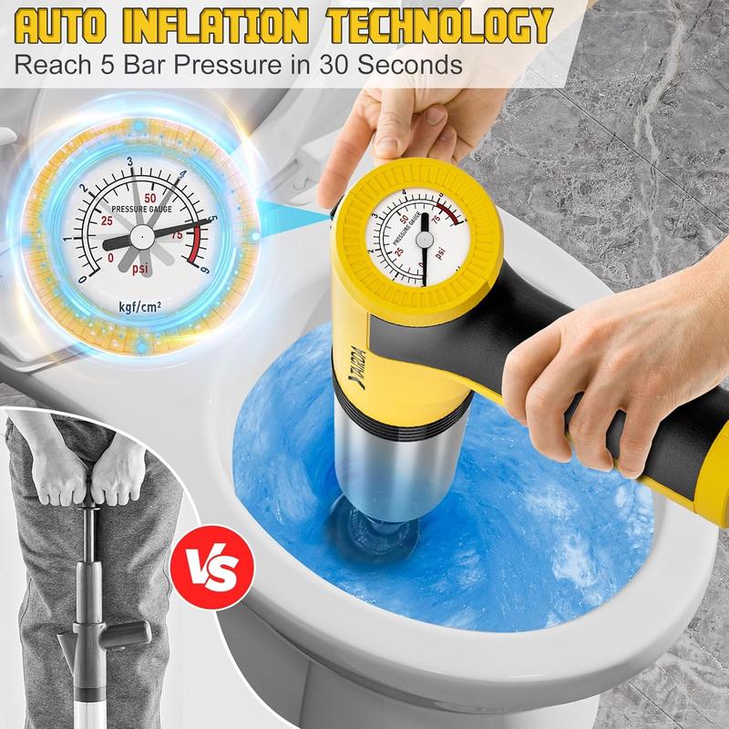 Electric Toilet Plunger, High Toilet Plungers, Cordless Electric Drain ...