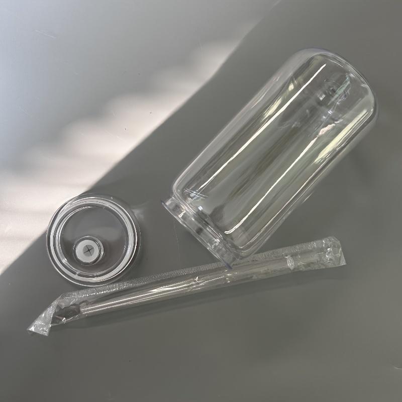 50pcs 16oz clear Plastic Acrylic Cans with Lids and Straws for UV DTF ...