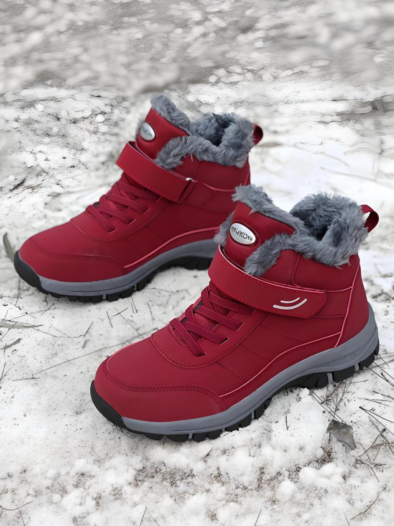 Men's Fashion Snow Boots, Fleece Lined Warm Shoes, High Top Winter ...