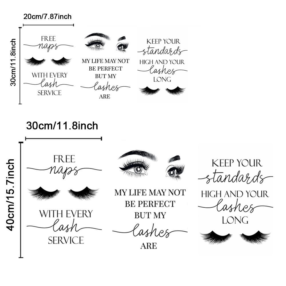 Eyelash Extensions Quotes Pattern Canvas Painting without Frame, 3 ...