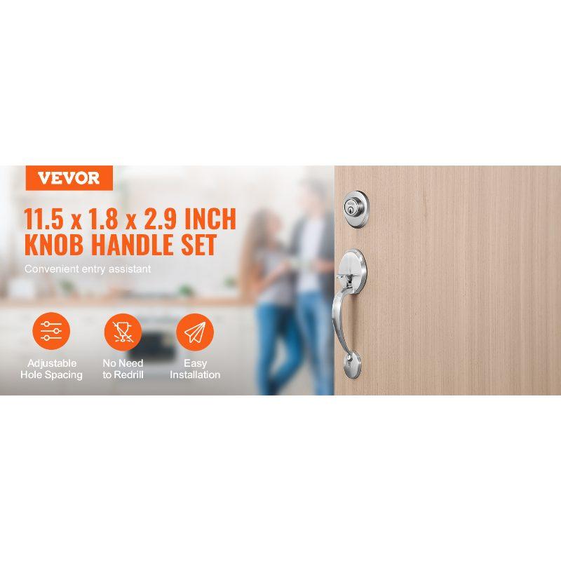 Summervibes VEVOR Front Door Handle and Deadbolt Set, Satin Nickel ...