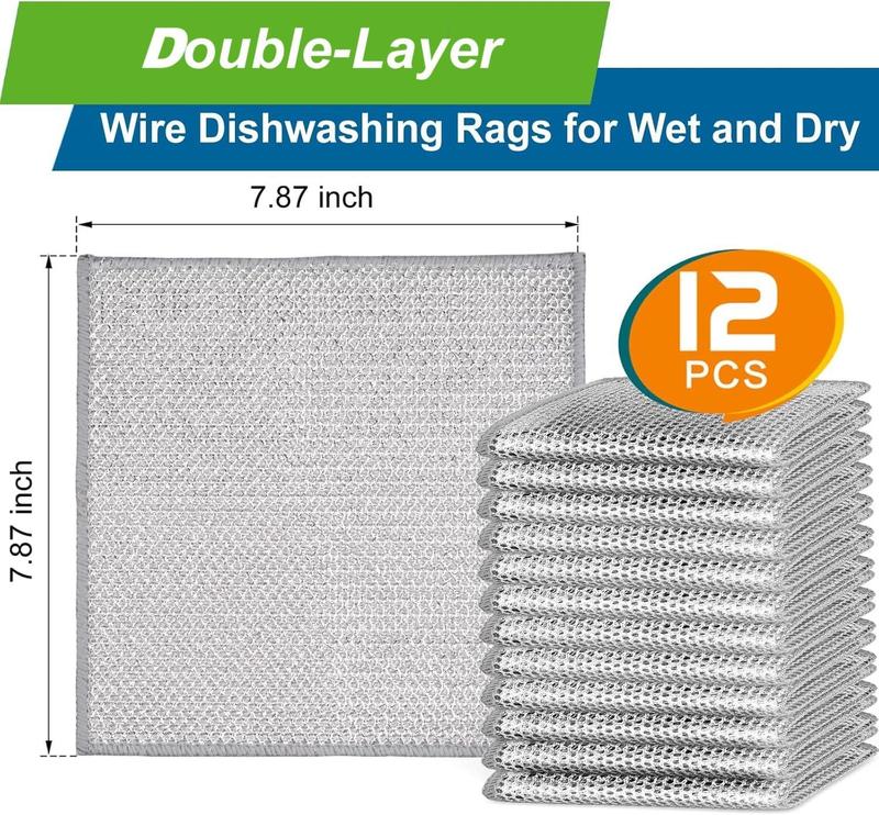 Stainless Steel Dishwashing Scrubber Cloths - 12-24 Pack - TikTok Shop