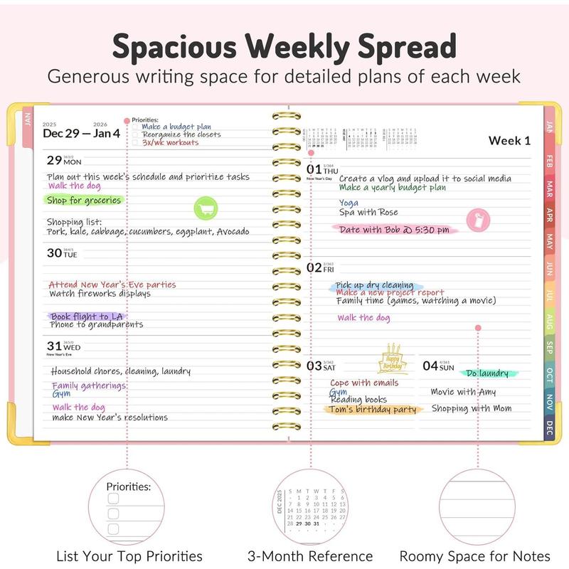 Planner 2026-2027, 18 Month Weekly and Monthly Calendar Planner, Jan ...