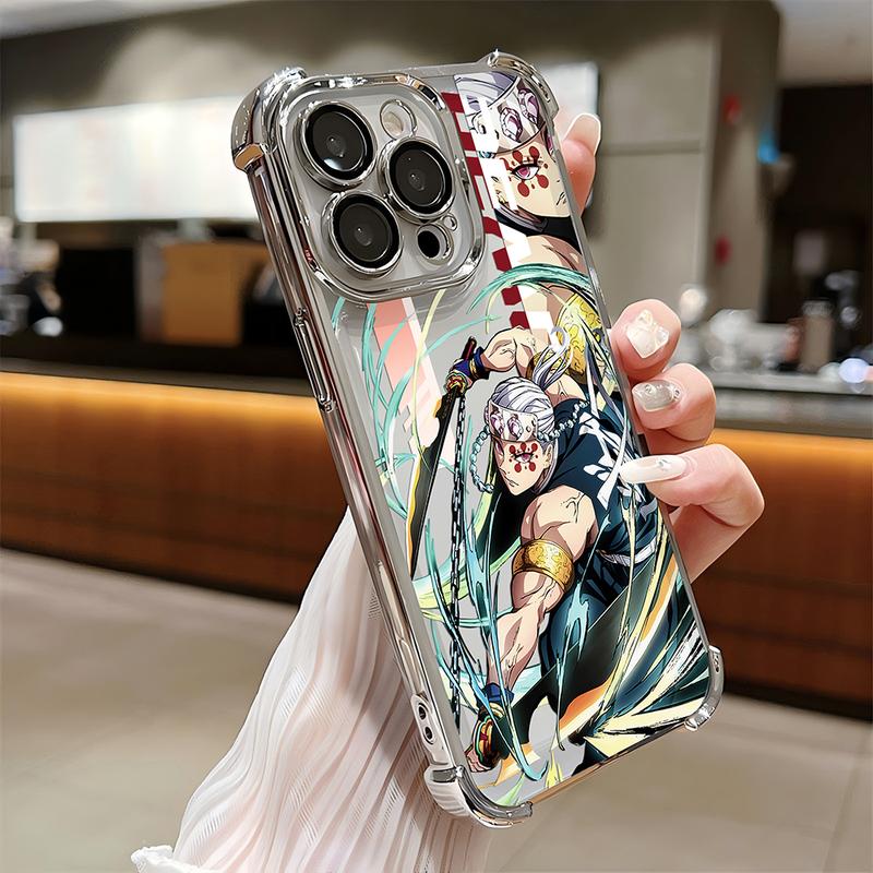 Anime Demon Slayer Plating Case For iPhone 17 16 15 14 13 12 Pro Max ...