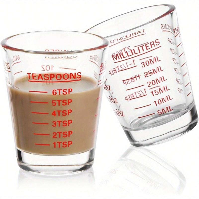Tea Spoon Measuring Cup, 2 Counts/set Clear Glass Measuring Cup, Bar ...