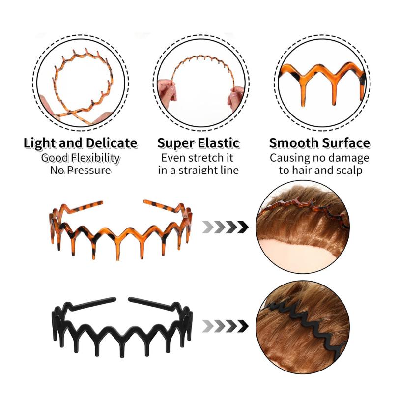 Zig Zag Headbands, Recycled Plastic Wavy Hair Band with Teeth ...