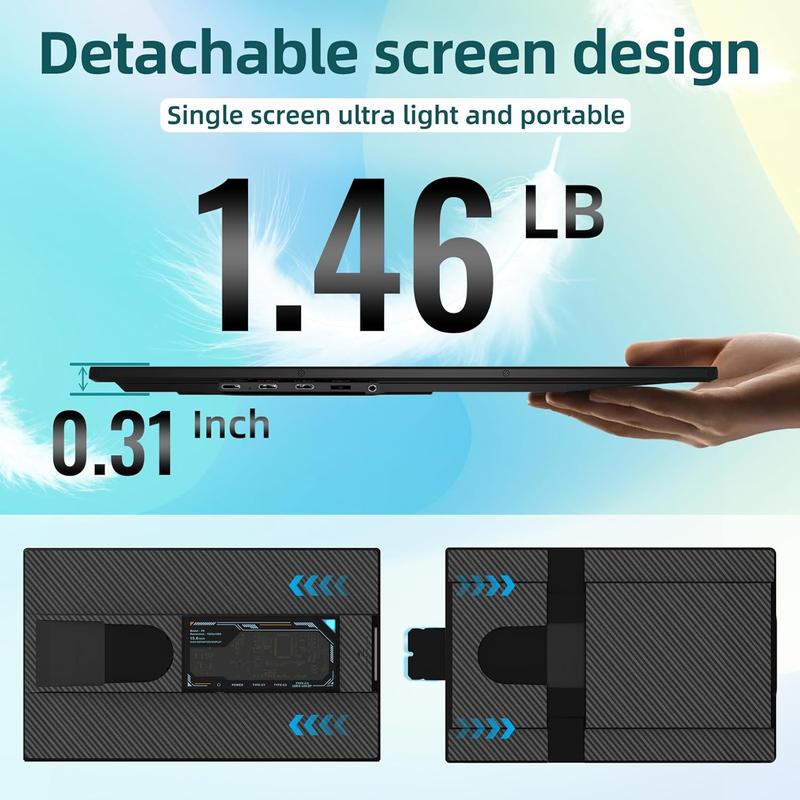 Laptop Screen Extender, 15.6" Dual 1080P FHD IPS Portable Attachable ...