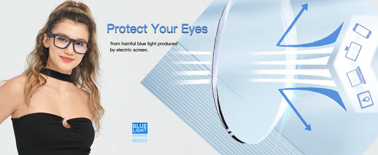 Smart Glasses,Safety Glasses with Bluetooth Speaker,Indoor/Outdoor UV ...