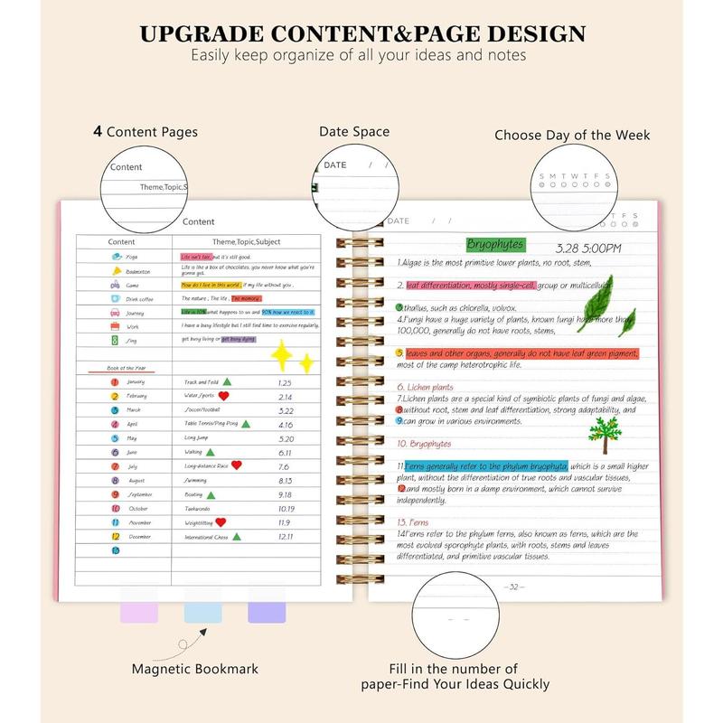 Pink Spiral Notebook Journal College Ruled 8.5''x 11'', 360 Pages Lined ...