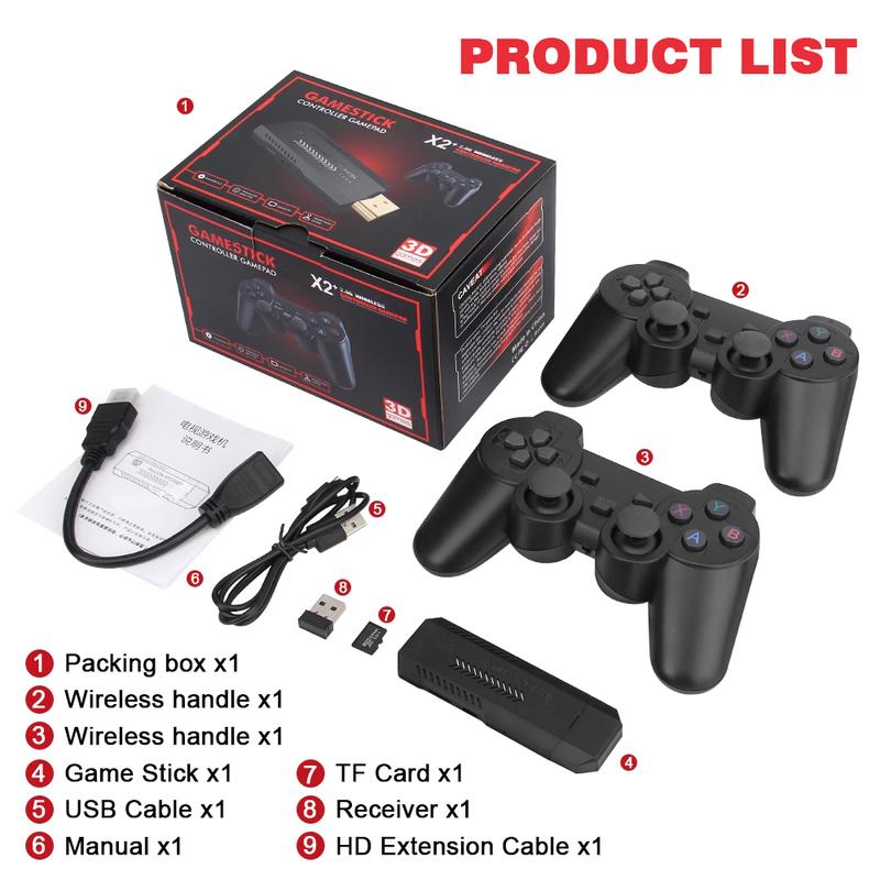 256G 58,000 Games GD10 Plus Game Stick 4K HD Video Game Console 2.4G ...