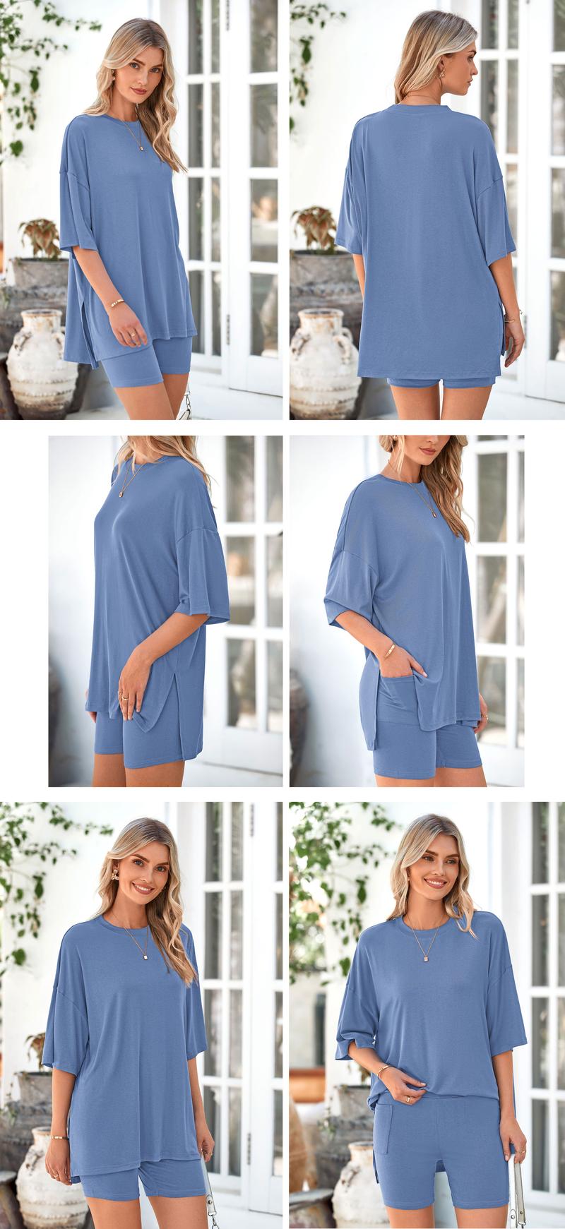[50%+OFF Today]Women'S Summer Two-Piece Set 2025 Casual Crewneck Split ...