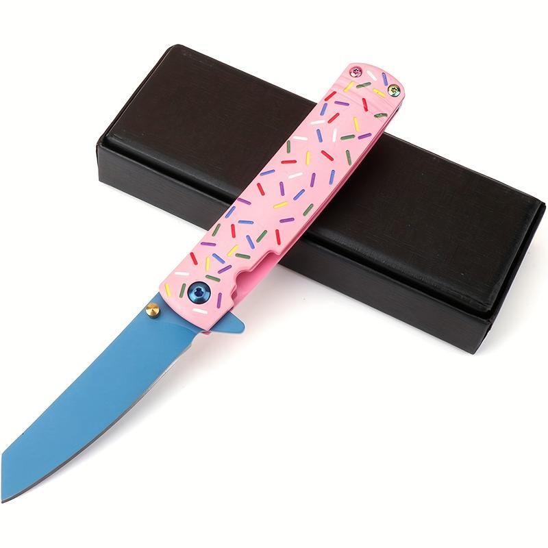 1pc ZJebecel Colorful Donut-Themed Folding Knife - High Hardness ...