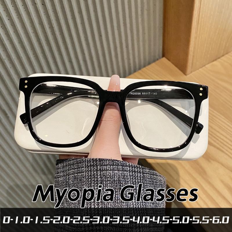 Square frame Myopia Glasses Men Women Anti-blue oversized Eyewear ...