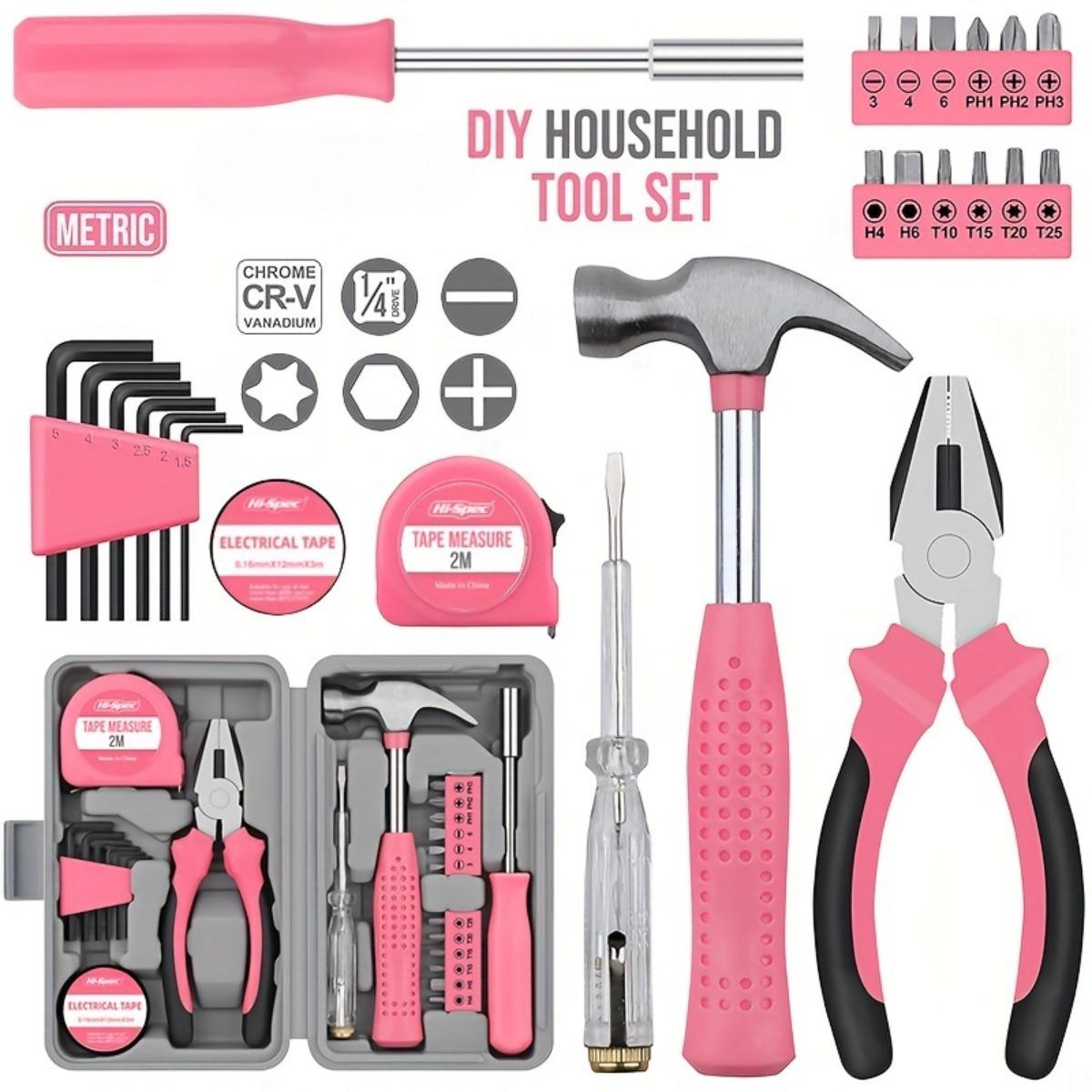 Pink Tool Set 24 Piece Tool Kit Pink Tools for Women Gifts for Women ...