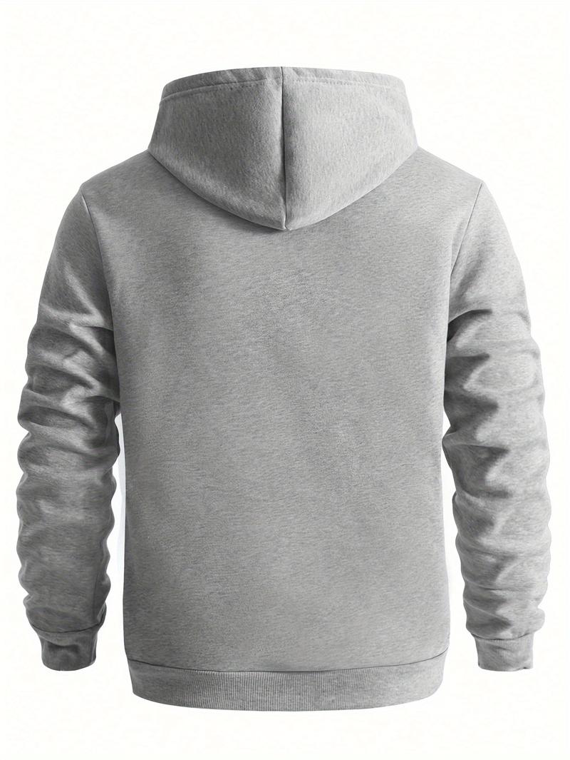 3 men's fleece hoodies -220g heavy-duty casual pullover with adjustable ...