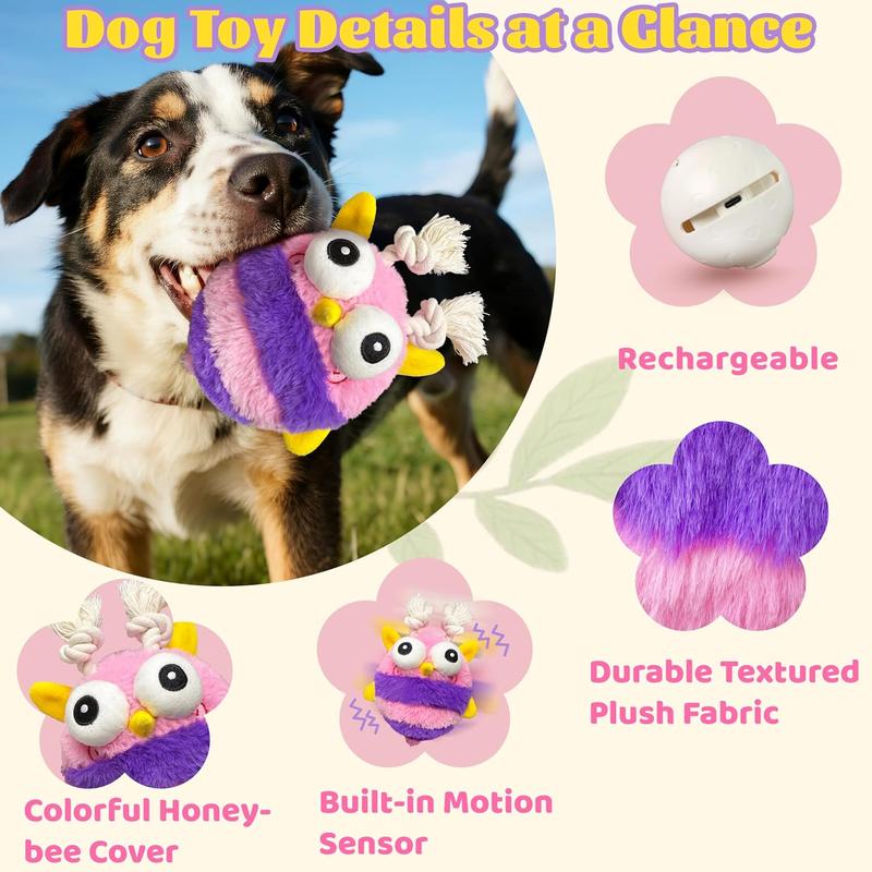 Moving Dog Toys – Rechargeable Interactive Dog Squeaky Toy with Motion ...