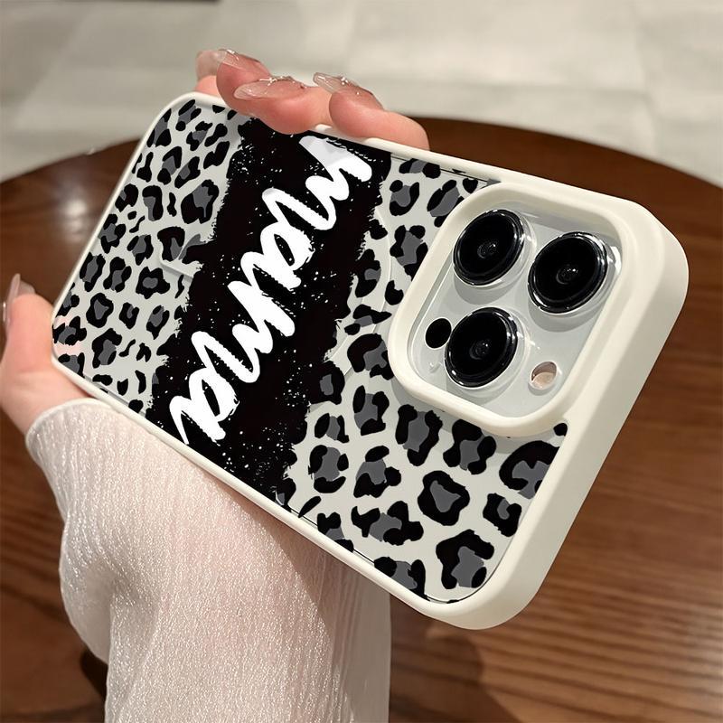 Leopard Print MAMA Letter Phone Case for iPhone 17 Air 16 Pro Max 15 ...