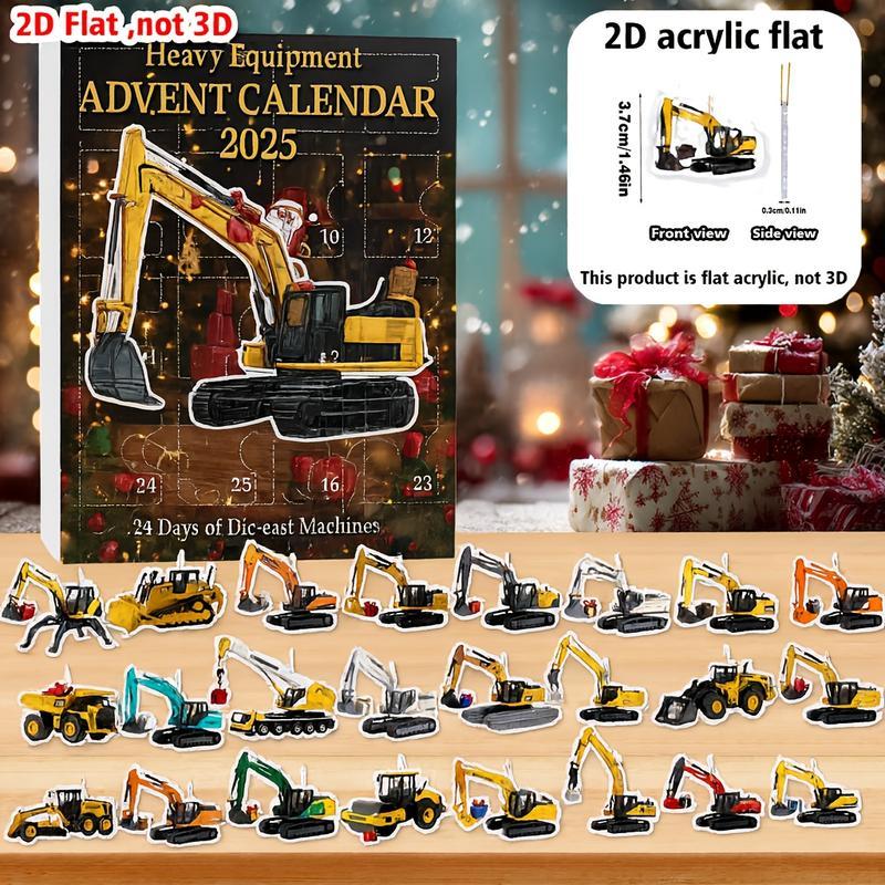Engineering Vehicle Ornaments Advent Calendar 2025 Excavator Bulldozer ...