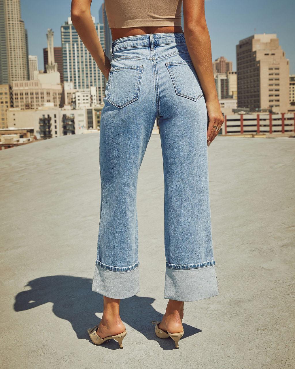 Women's 2025 Spring New Elastic Slim-Fitting High Waist Straight Denim ...