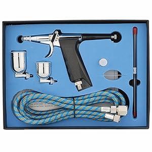 Uouteo Gravity Feed Airbrush Trigger Kit Spray Gun with 2 pcs 0.3mm ...