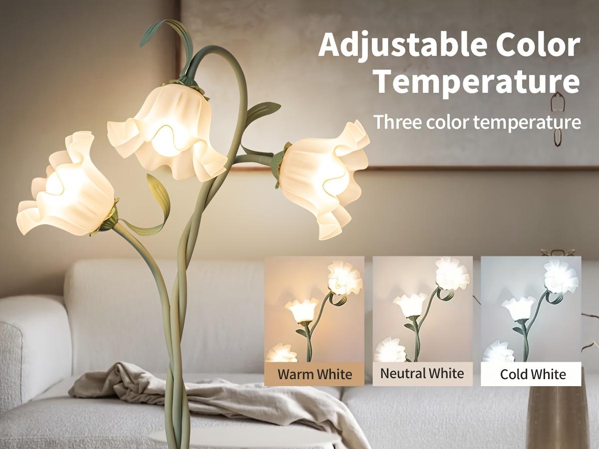 Modern Art Flower Floor Lamp, Flexible Arm Creative DIY Shape 3-Color ...