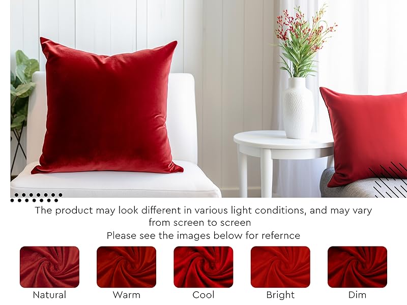 Velvet Throw Pillow Covers 18x18 in (45x45 cm) - Orange - No Inserts ...