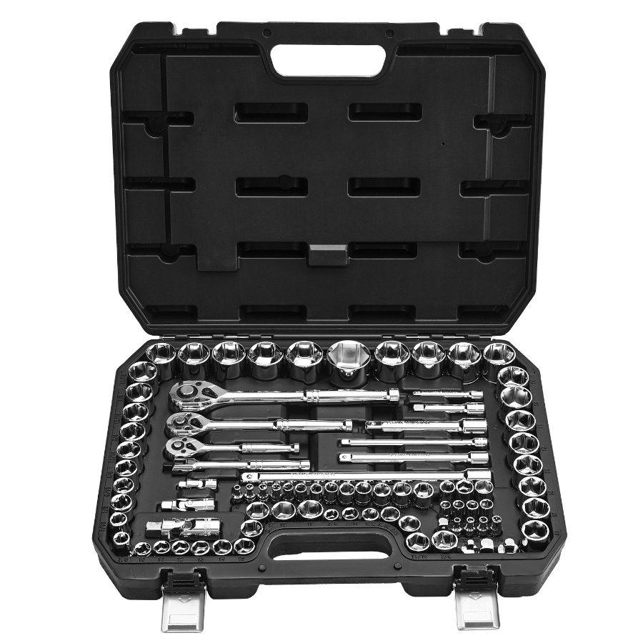 SummerWinsVEVOR 86-Piece CR-V Alloy Steel Automotive Tool Kit, 3/8 1/4 ...