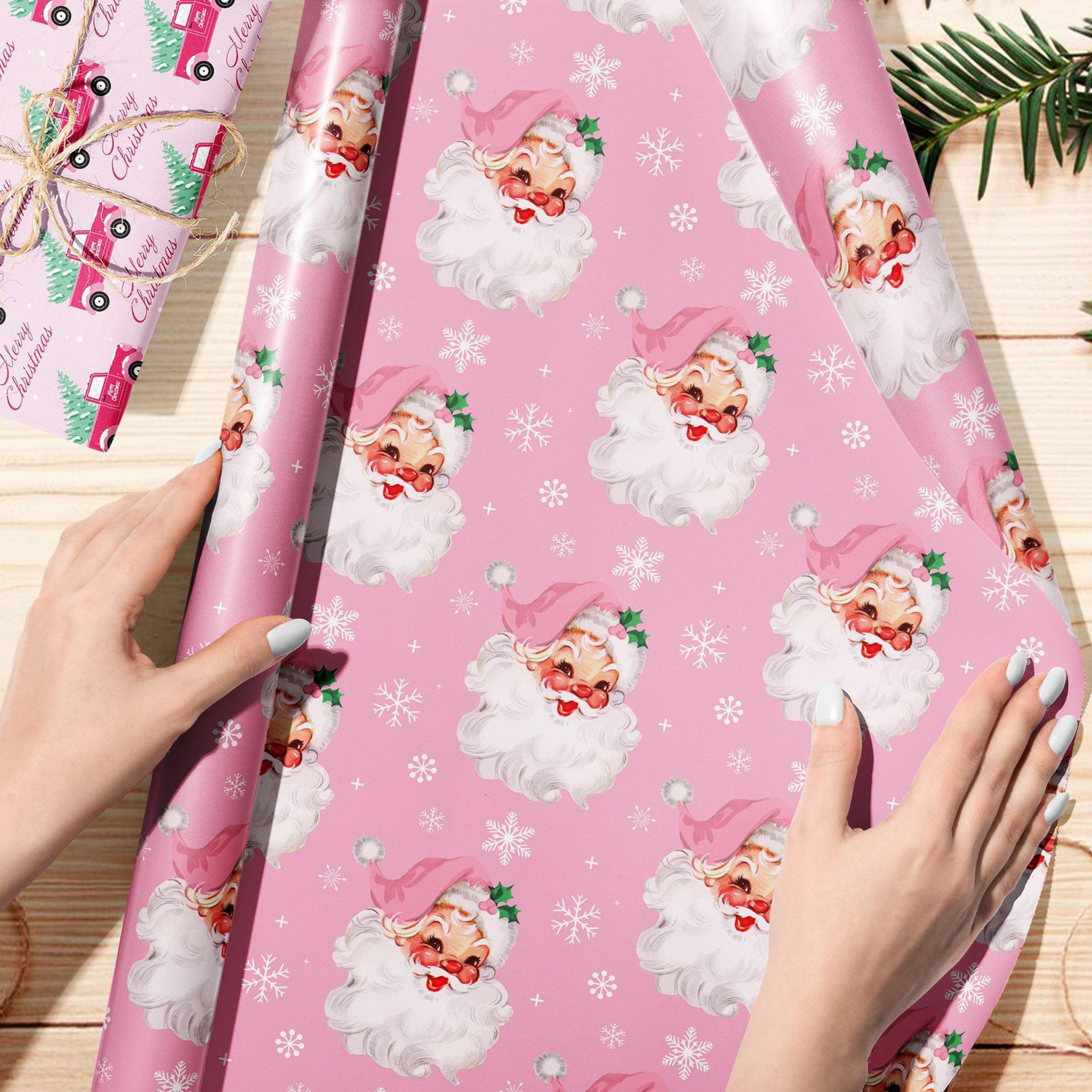 Cute Christmas Gift Wrapping Paper, 12pcs/set Snowflake Santa Claus ...