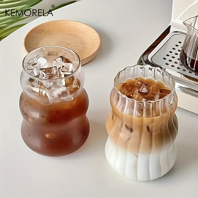 Irregular Shaped Drinking Glass, Stylish Glass Cups, 4/6 Counts Wavy ...