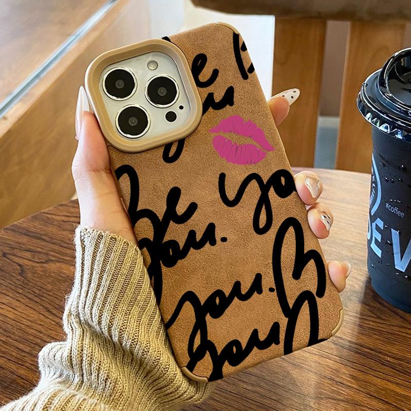 Luxury Matte Lambskin Faux Leather Phone Case for iPhone 15 Plus 16 Pro ...