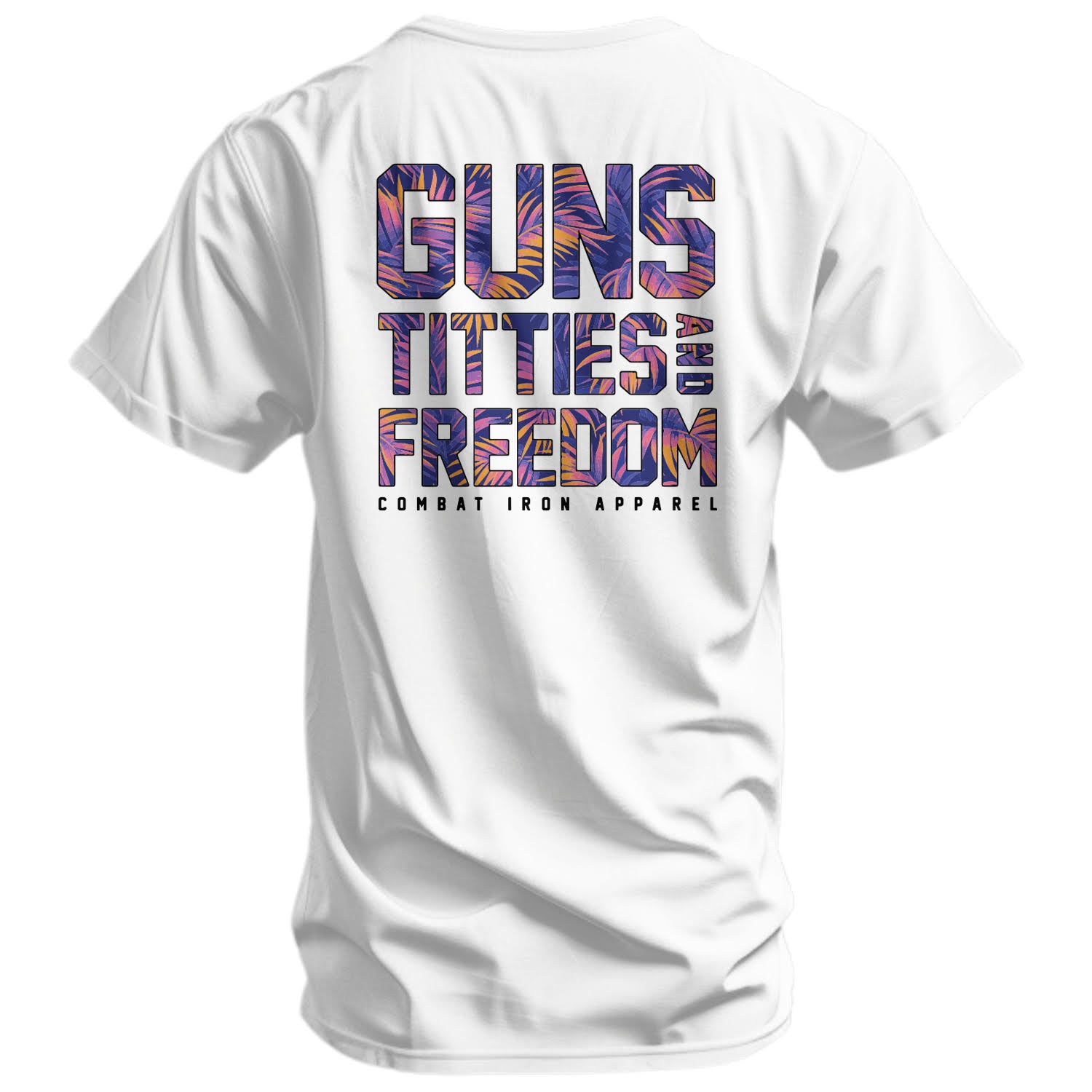 180g[100%cotton]Guns, Titties And Freedom Men's Graphic T-Shirt ...