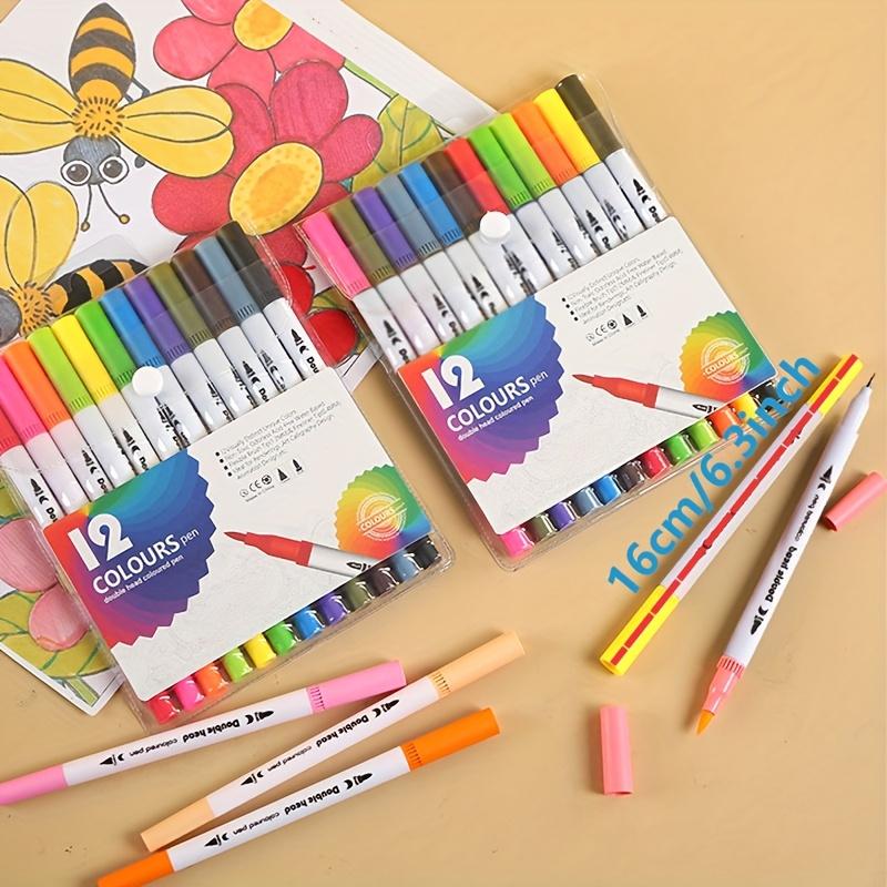 [Dual Head Pen] Drawing and Drawing Dual Head Pen - Bright Color Set ...