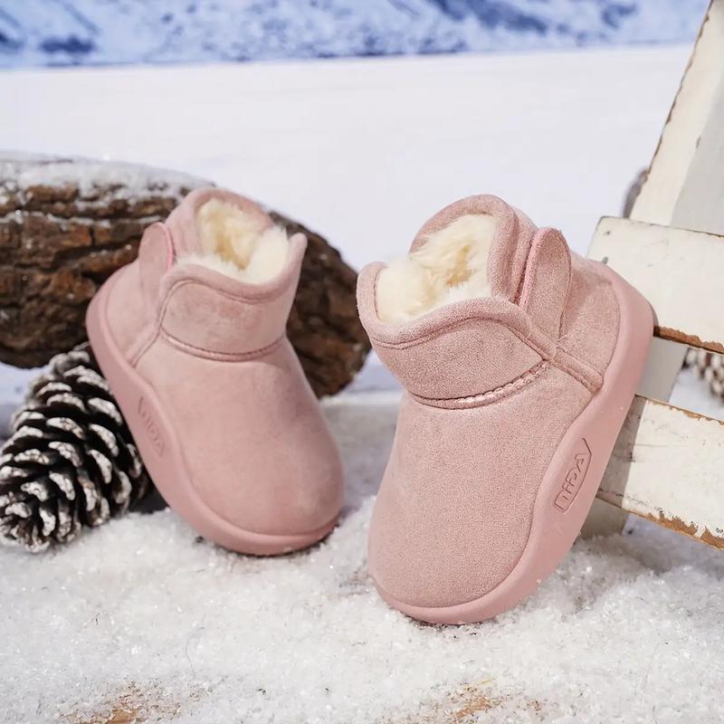 Cozy Cute Girls' Slip-On Snow Boots with Plush Lining & Thick Rubber ...