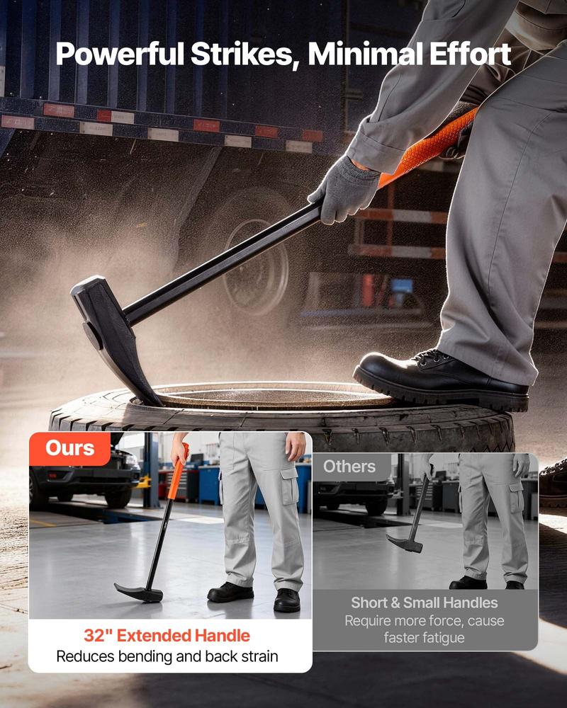 VEVOR Tire Bead Breaker Wedge, 32" Handle, Duck-Billed Tire Hammer ...