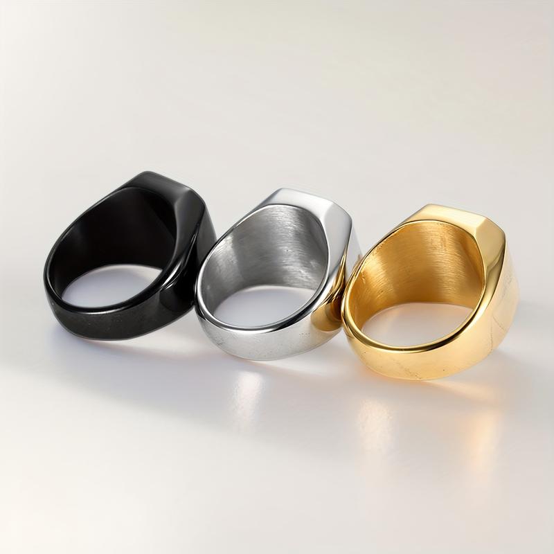 Simple and Smooth Square Stainless Steel Elegant Men's Ring Suitable ...