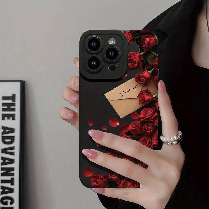Love letter red rose phone case for iPhone 17/16/15/14/13/12/11 PRO MAX ...
