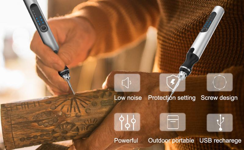 Engraving Pen with 34Bits, Portable Engraving Pen Electric Cordless ...