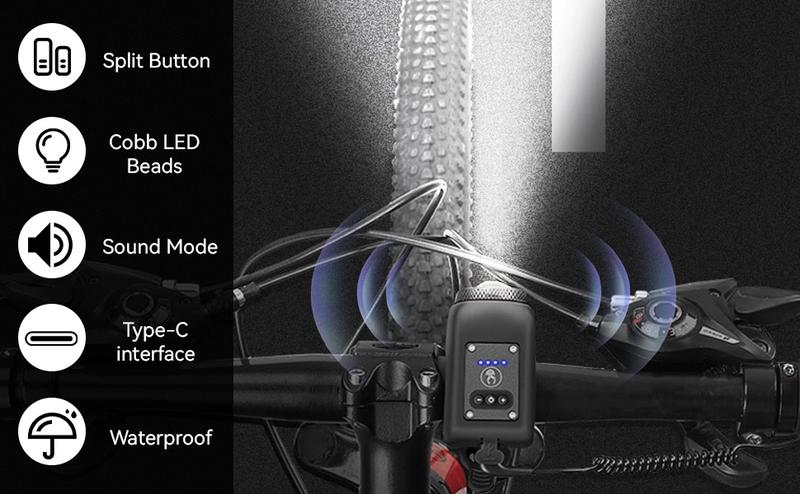 Electric Bike Horn Bike Light 2 in 1, Bicycle Horn Bell with Wide Angle Floodlight, IPX5 ...