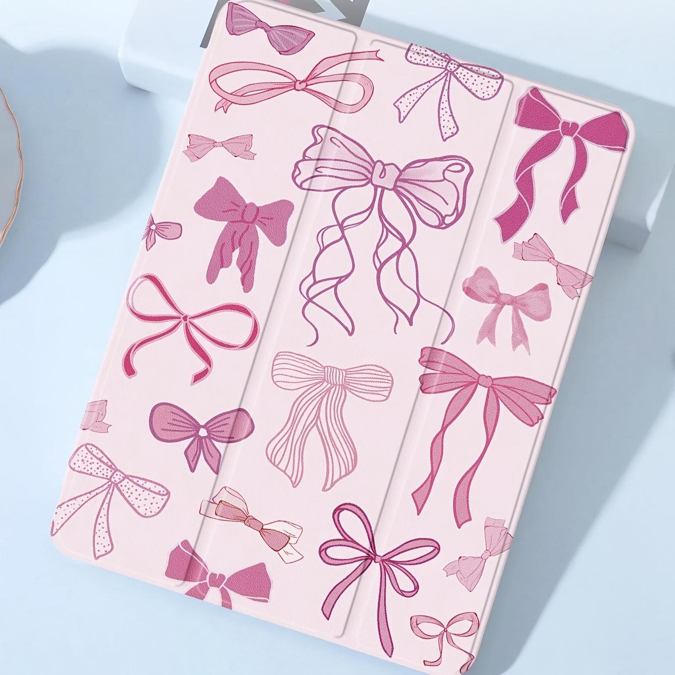 Pink bow pattern, with adjustable bracket and pen slot, foldable non ...