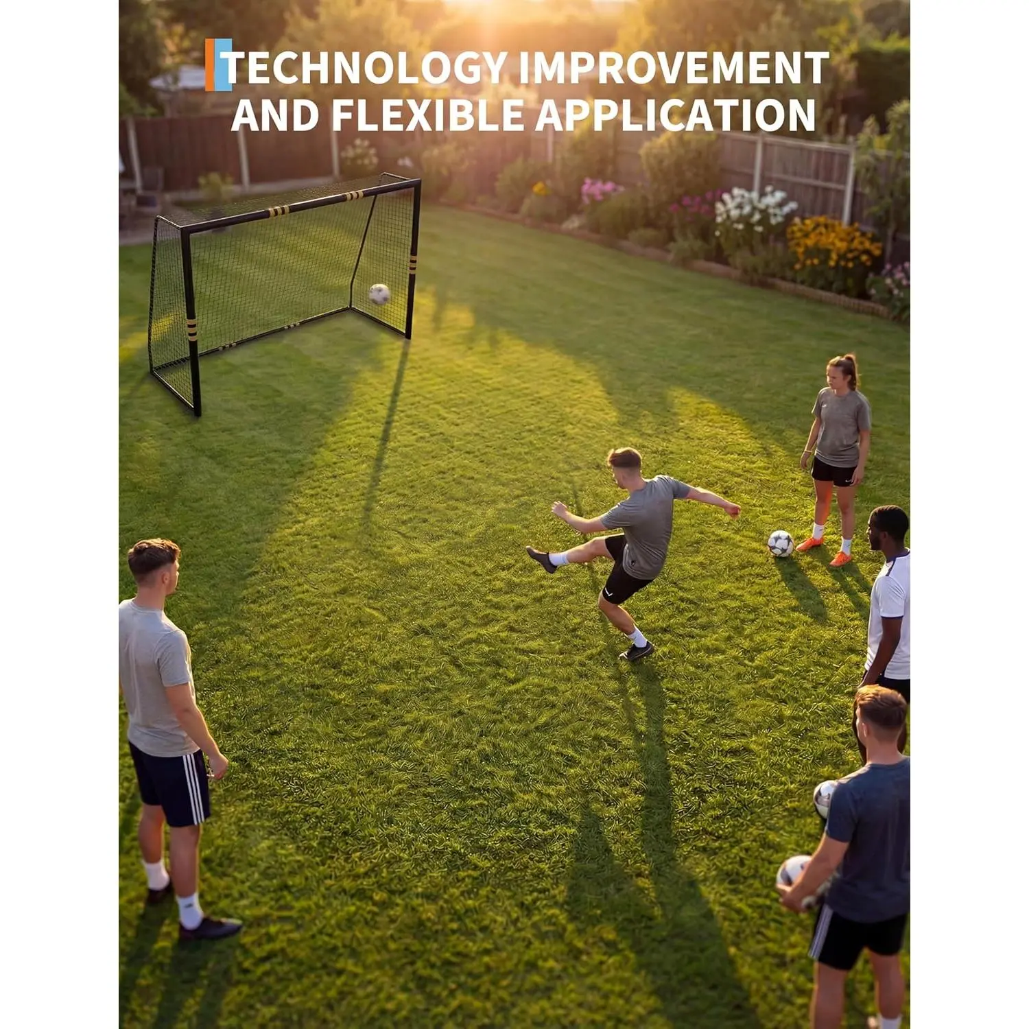 8x5ft Portable Steel Soccer Goal, Heavy Duty Backyard Soccer Goal with ...