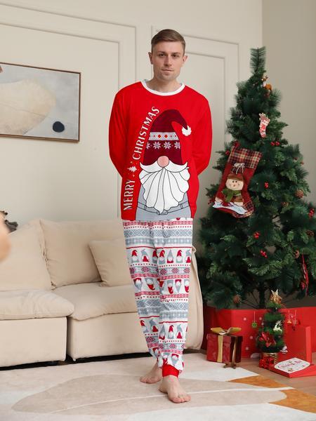 Christmas Couple Pajamas Set, Santa Claus Print, Casual Fall Winter ...