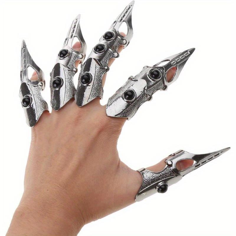 Gothic Punk Skeleton Hand Glove Adjustable Metal Finger Claw Skeleton ...