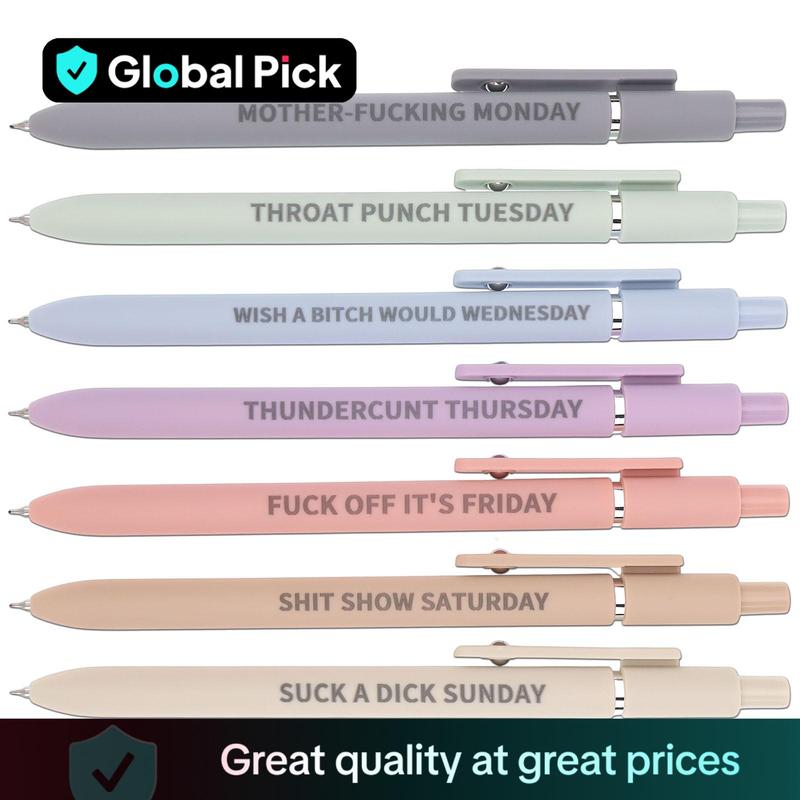 Creative Gel Ink Pen, 7/10pcs Daily Emotional Wording Writing Pens ...