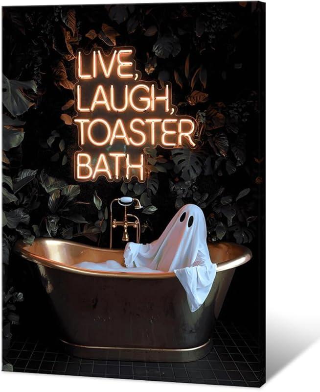 Gothic Ghost Wall Art Funny Live Laugh Toaster Bath Posters Dark ...