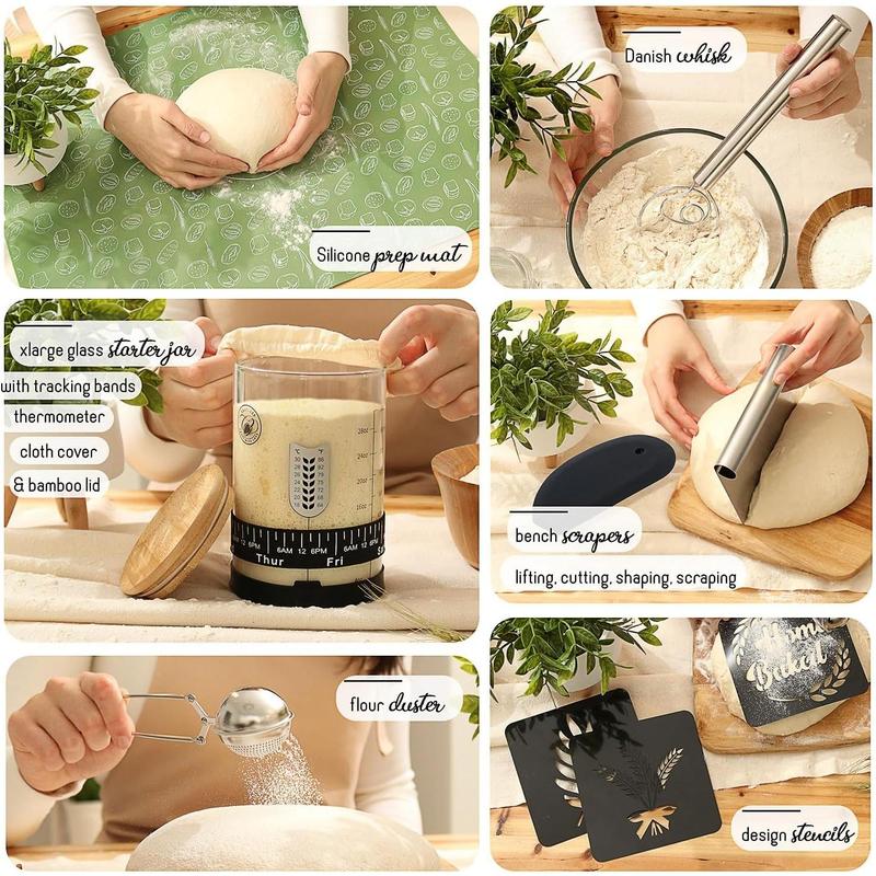 Super All-Inclusive Sourdough Starter Kit with Pot, 34 Oz Starter Jar ...