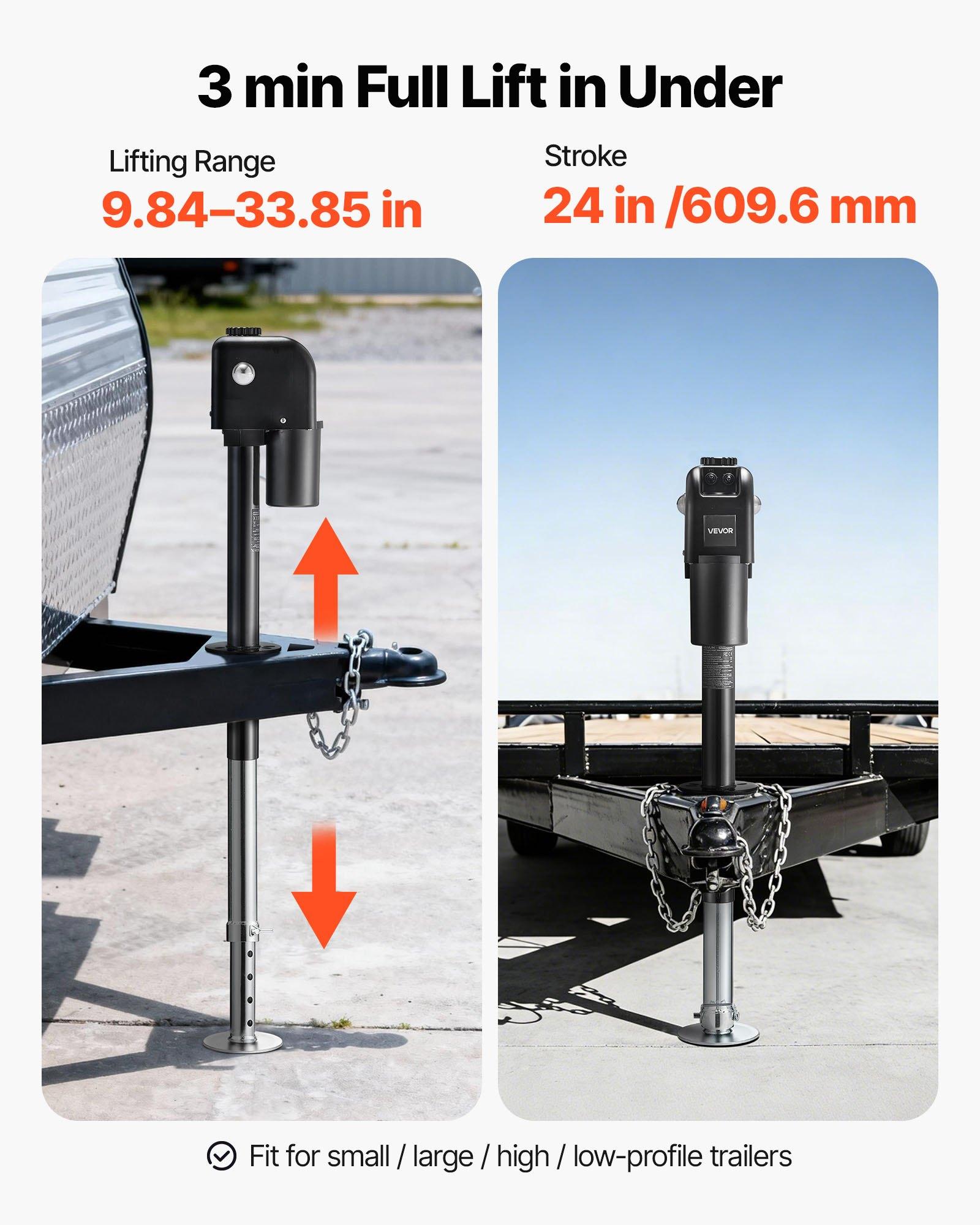 Summervibes VEVOR Electric Trailer Jack, 7500 lbs Capacity, Electric ...
