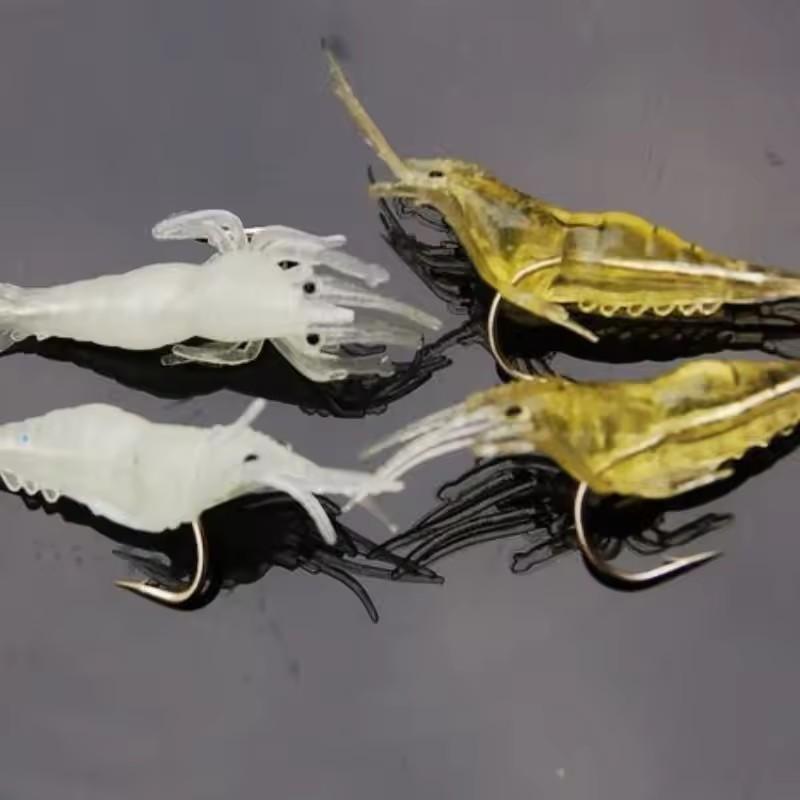 10PCS Lure Grass Shrimp Luminous Biomimetic Shrimp Bait 4cm Artificial ...