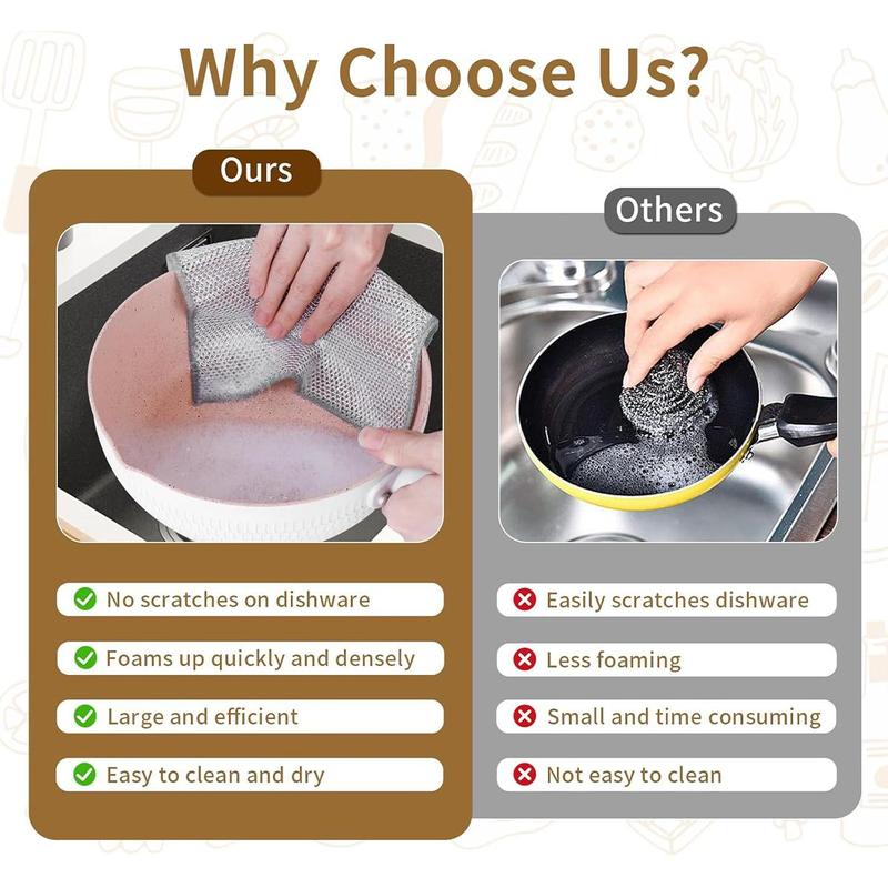 Stainless Steel Dishwashing Scrubber Cloths - 12-24 Pack - TikTok Shop