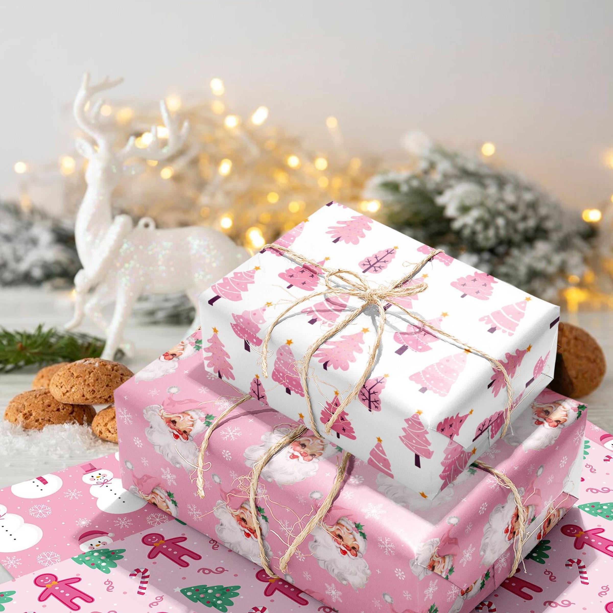 Cute Christmas Gift Wrapping Paper, 12pcs/set Snowflake Santa Claus ...