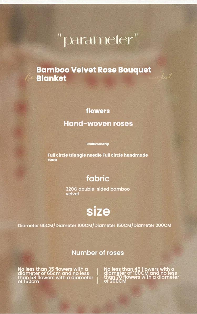 Rose Blanket Luxury Handwoven Plush Round Throw That Folds Into a Rose ...